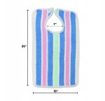 Terry Adult Bib Stripe Bib 18x36 - Velcro Closure - 6 Pack