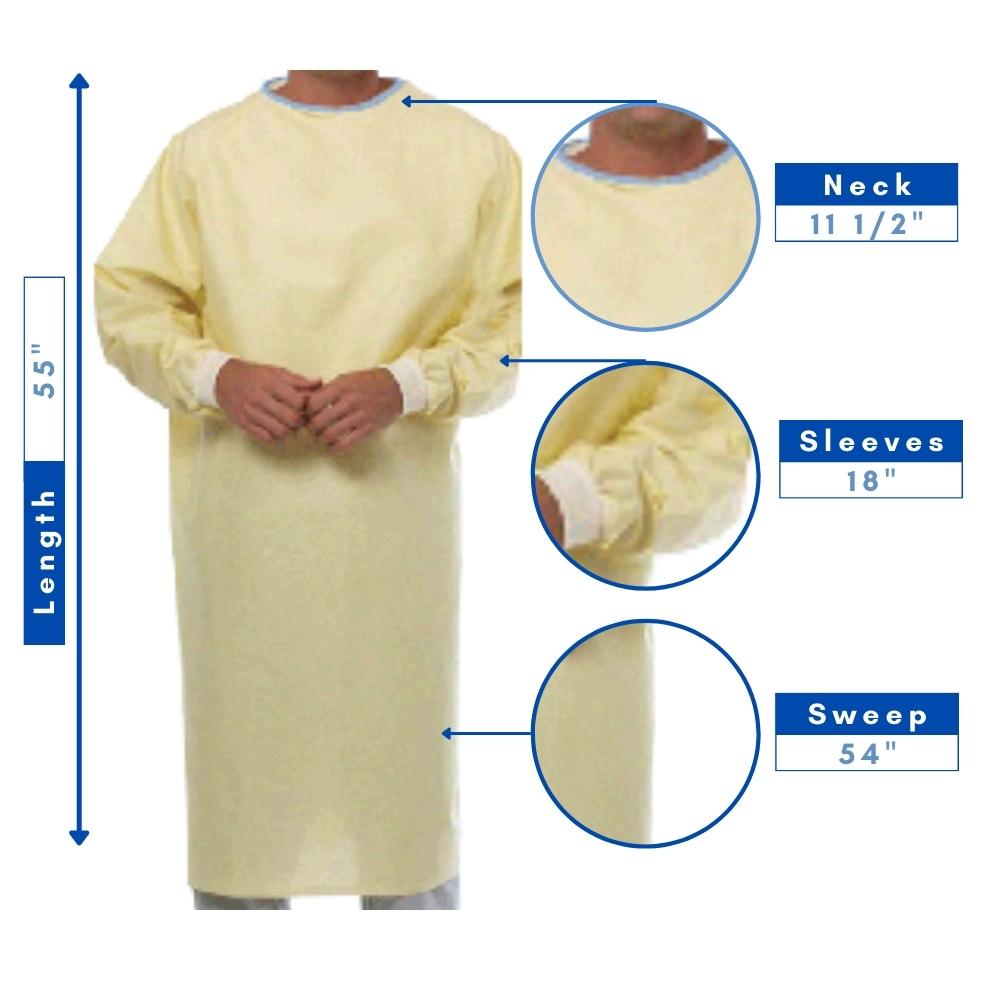 Wholesale Reusable Isolation Gown (Yellow) - 1 Dozen